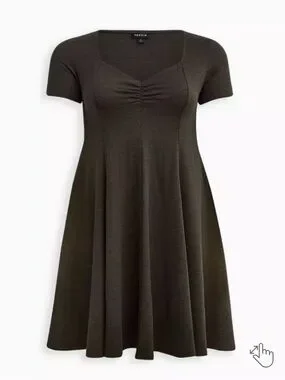 torrid | Dresses | Torrid Dress Mini Slub Rib Fluted Dress Rib Knit ...